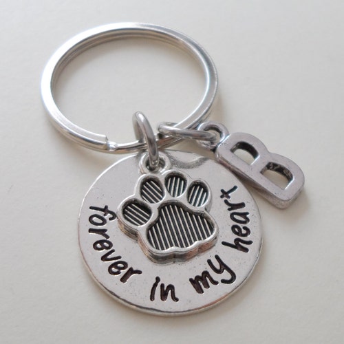 Paw Print Keychain Remembrance Keychain Dog Keychain Pet - Etsy