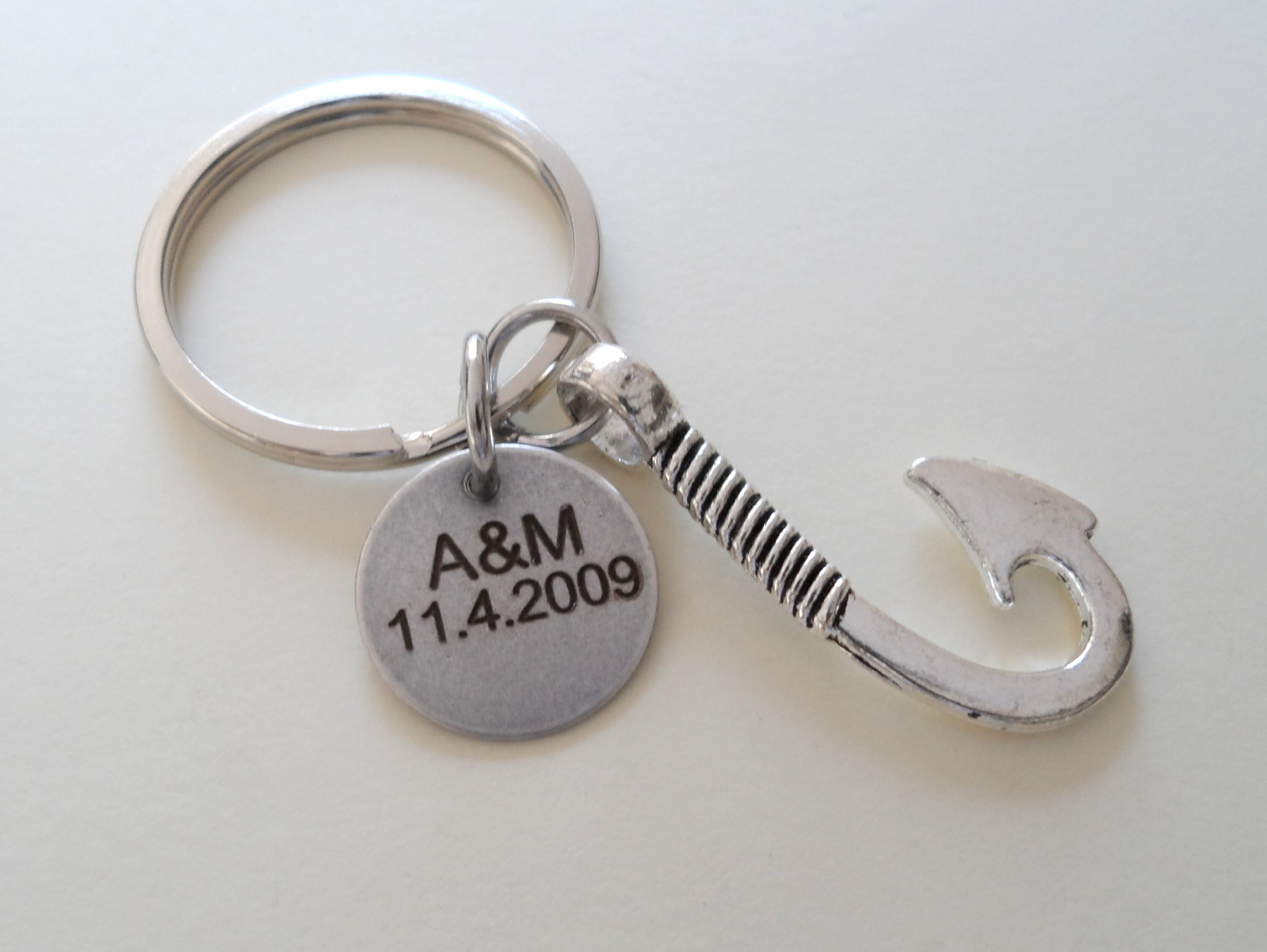 Fish Hook Keychain Couples Keychain Anniversary Gift for - Etsy UK