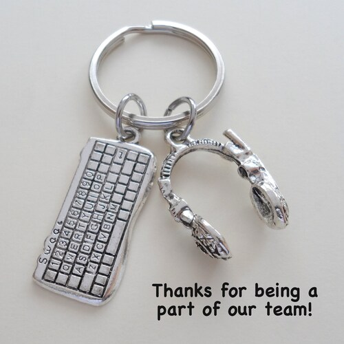 Call Center Staff Gift Keychain Computer Keyboard Charm and - Etsy