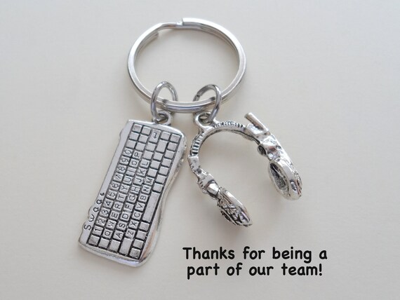 Call Center Staff Gift Keychain Computer Keyboard Charm and - Etsy