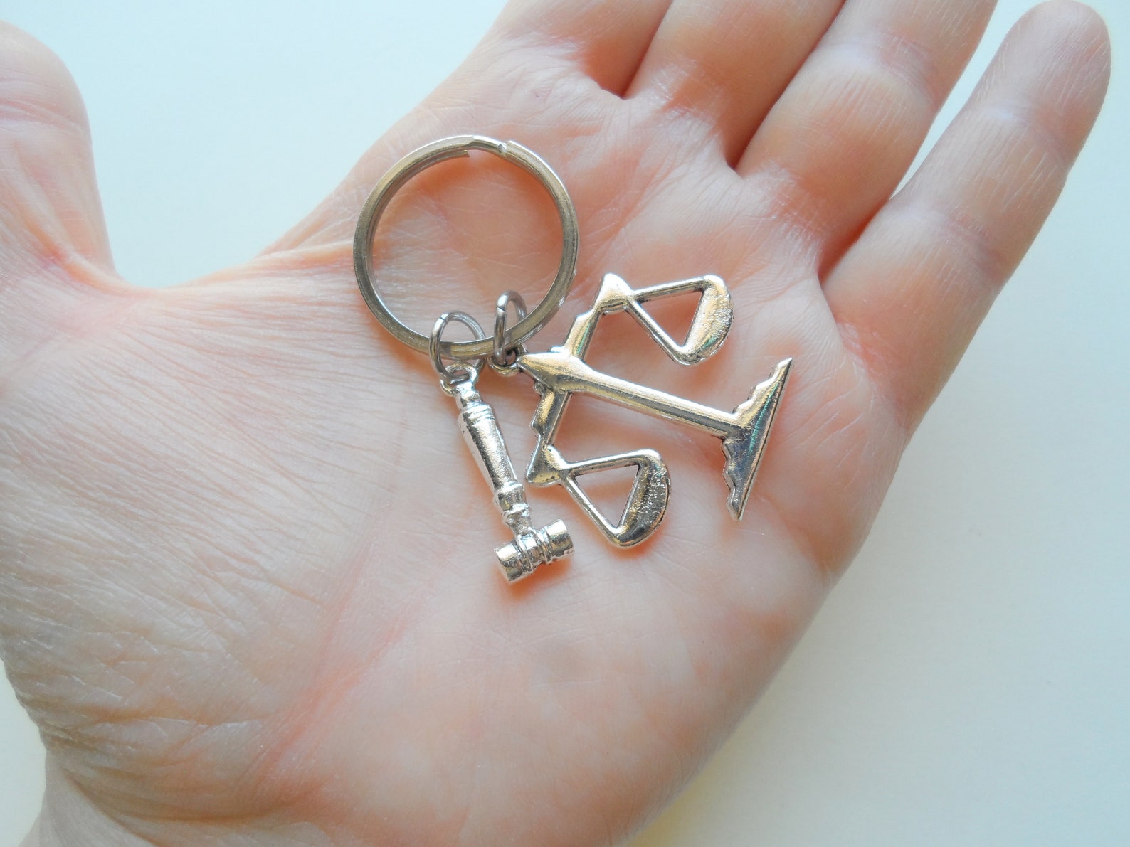 Scales of Law & Justice Keychain, Judges Gavel, Lawyer Keychain ...