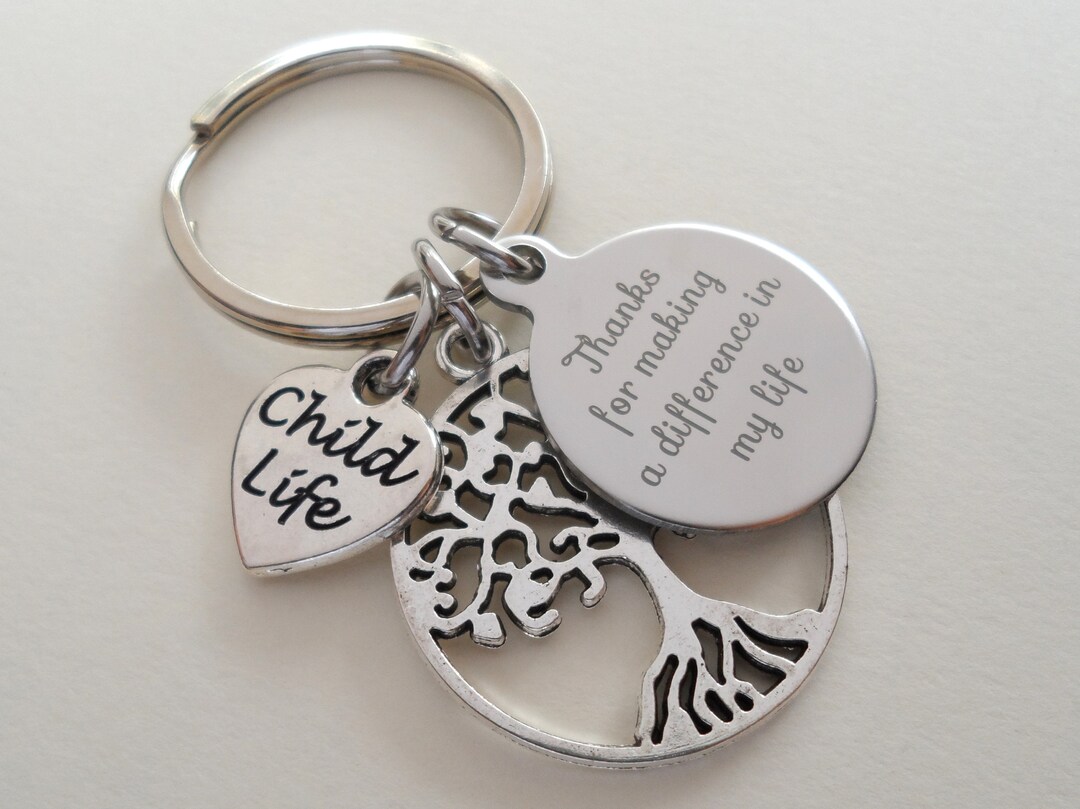 Child Life Gift Keychain, Pediatric Health Care Keychain, Tree & Disc ...