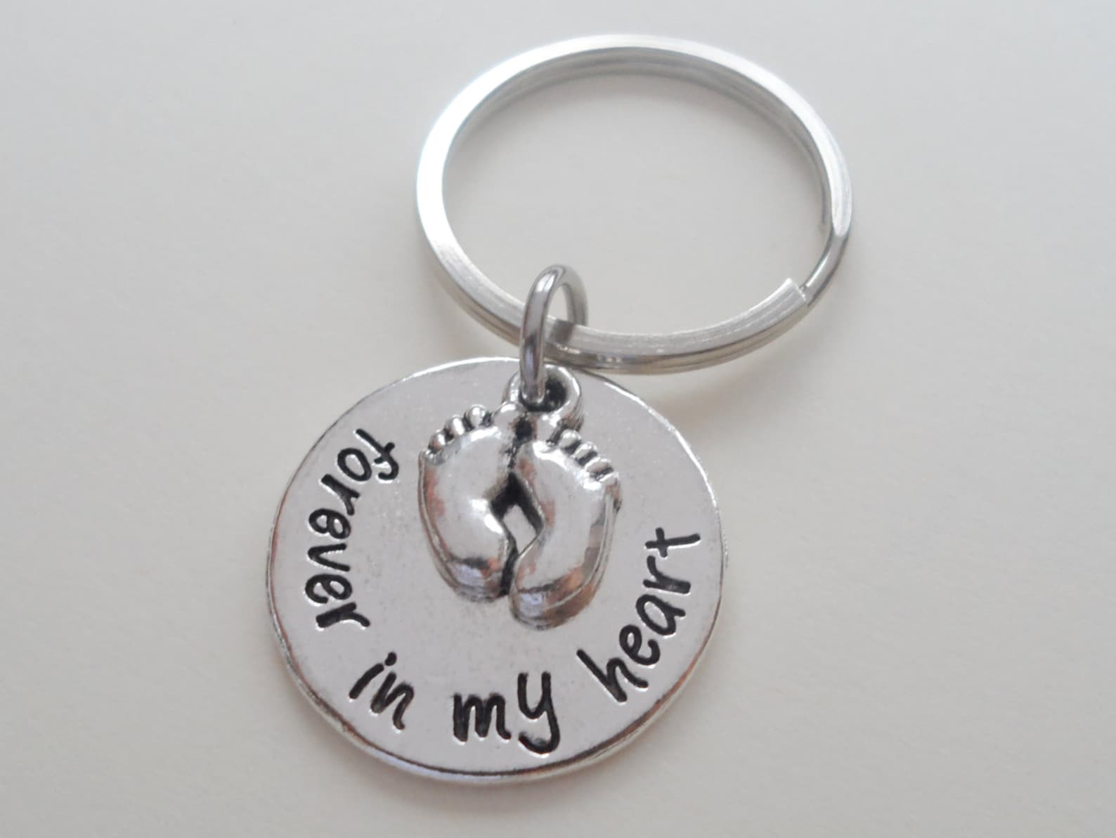 Forever in My Heart Baby Feet Keychain Mommy's Keychain - Etsy