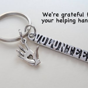Volunteer Appreciation Gift Keychain, Hand Charm, Volunteer Gift ...