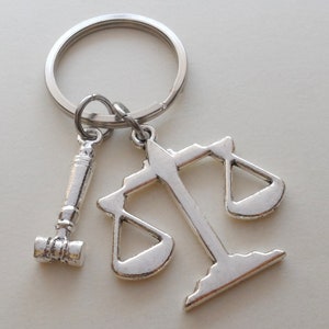 Scales of Law & Justice Keychain, Judges Gavel, Lawyer Keychain ...