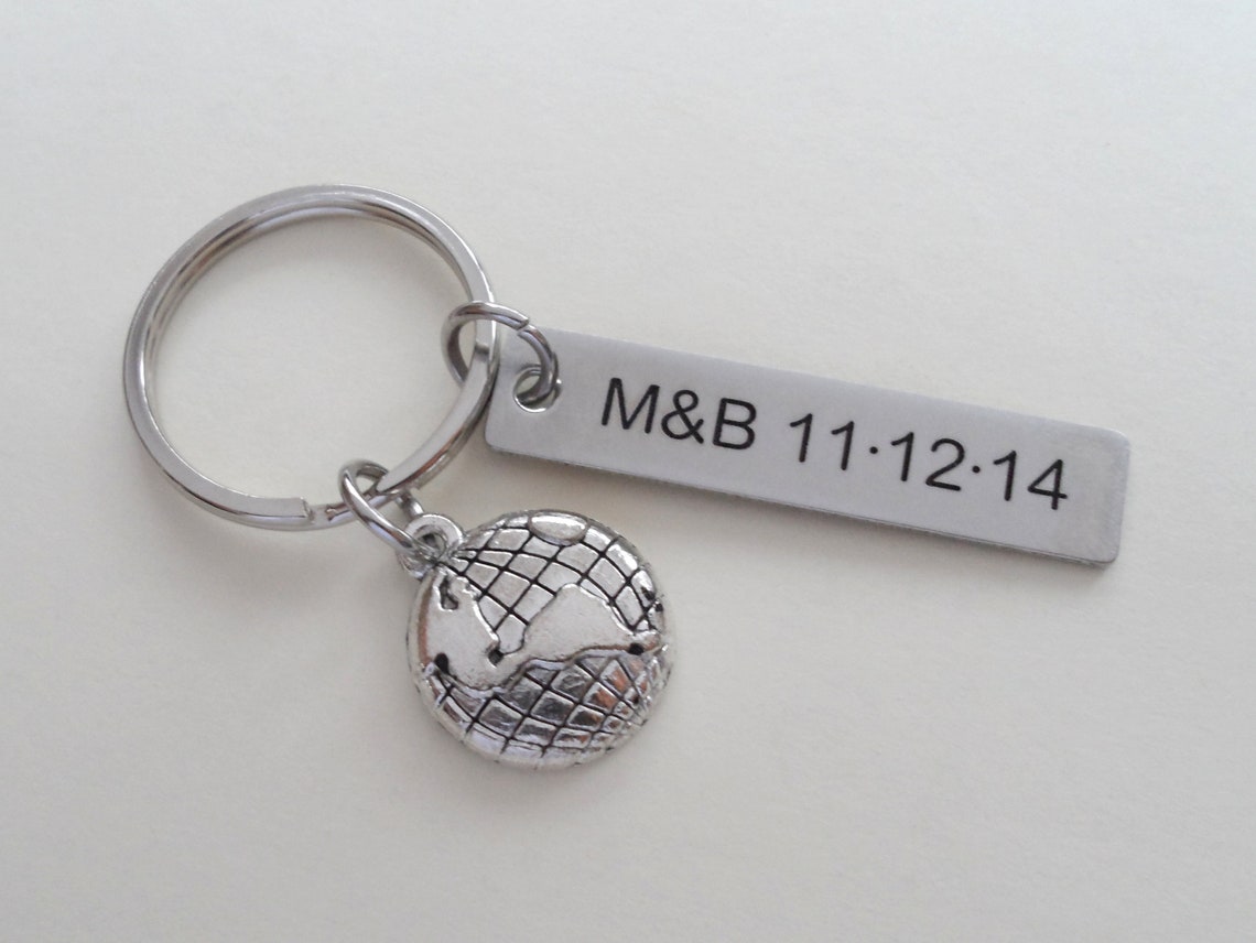 World Globe Keychain or Earth Keychain Couples Key Ring Best - Etsy