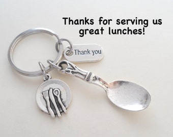 School Lunch Server Keychain, Appreciation Gift, Gift for School Lunch ...