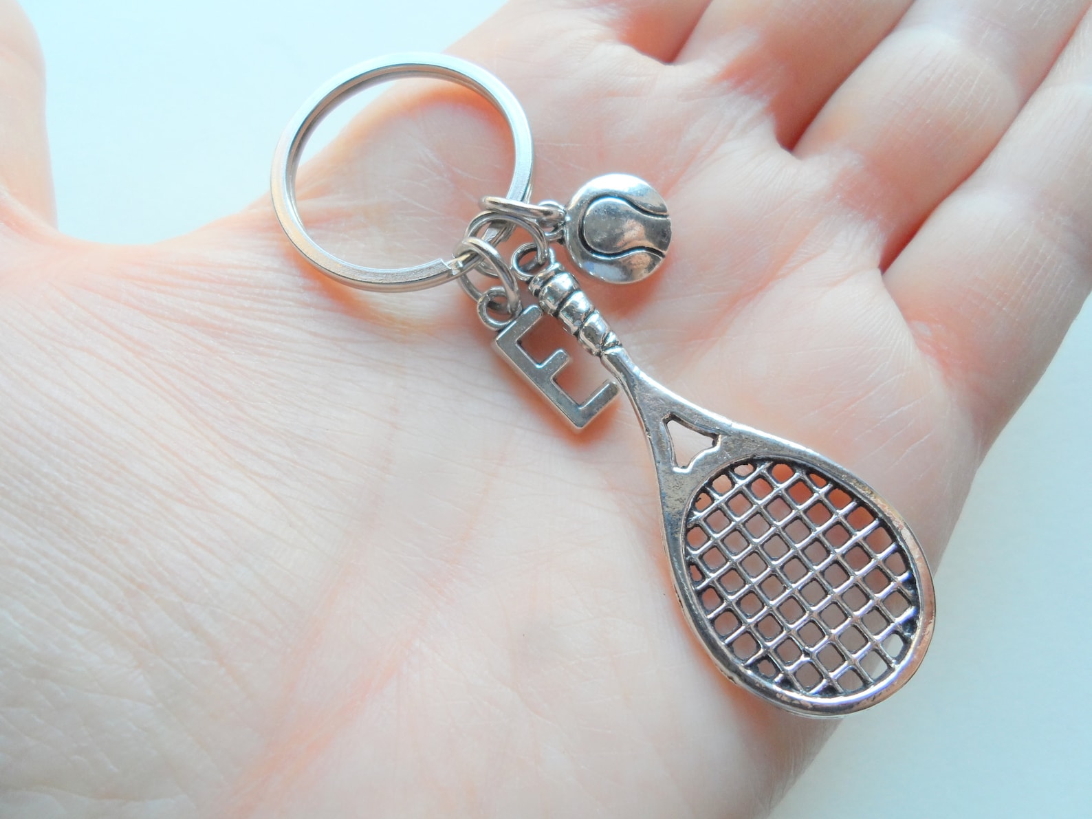 Tennis Keychain, Tennis Player Keychain, Tennis Racquet and Tennis Ball ...