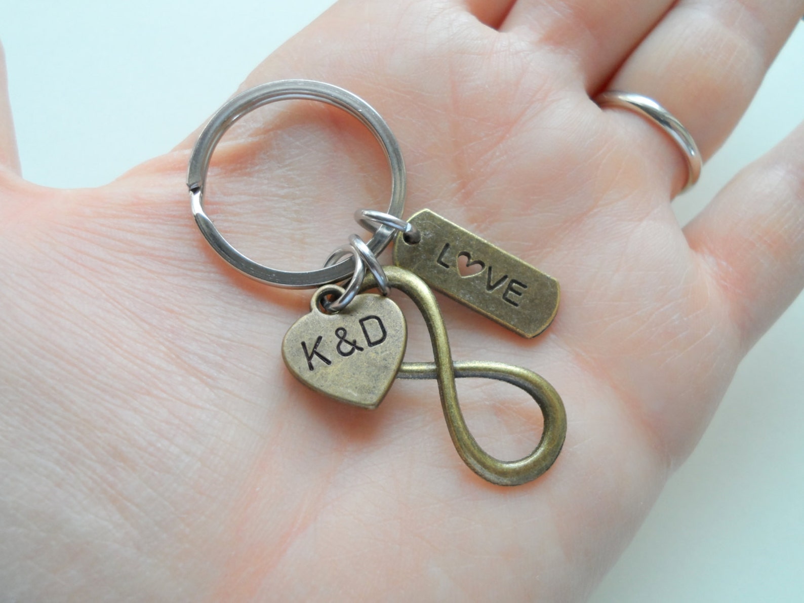 Bronze Infinity Symbol Keychain Gift Couples Anniversary | Etsy