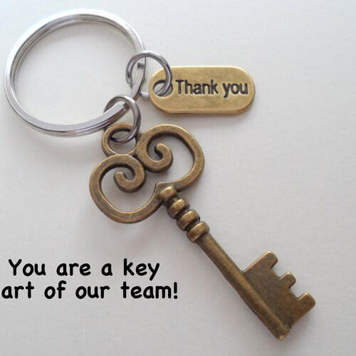 Volunteer Appreciation Gift Keychain Bronze Clock Charm | Etsy