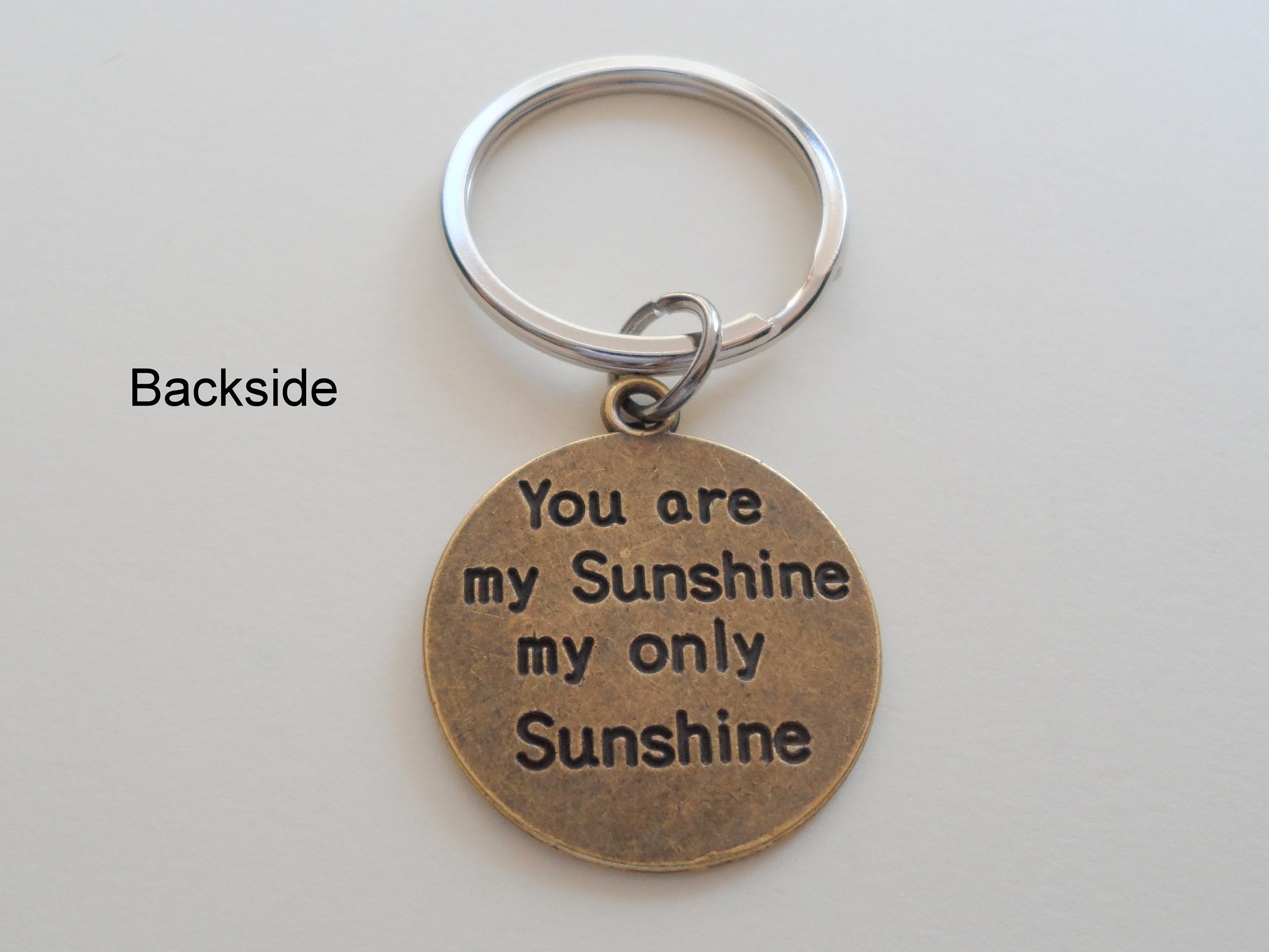Bronze My Sunshine Keychain, Sun Face Key Ring, Daughter Gift, Son Gift ...