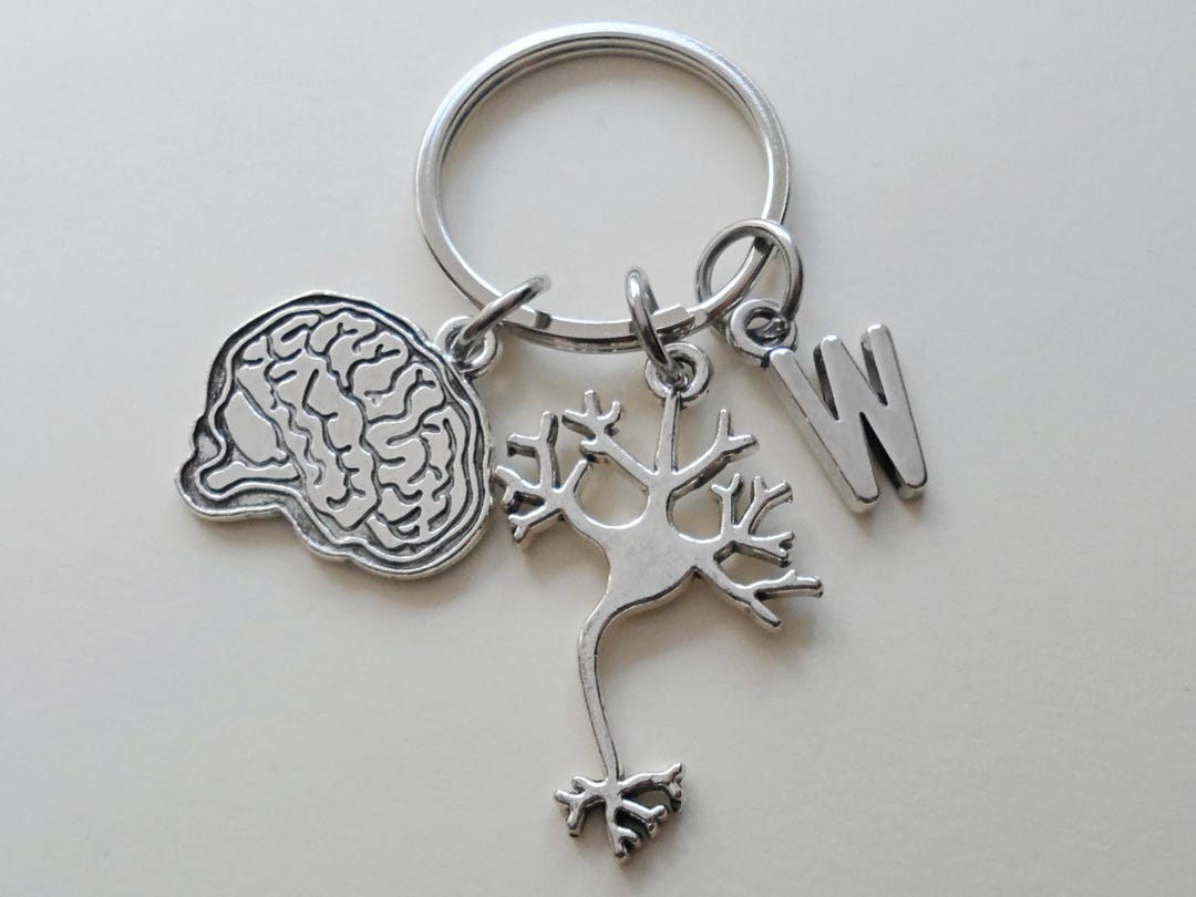 Psychologist or Neuroscientist Appreciation Keychain With Brain Charm ...