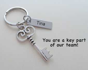 Employee Appreciation Gift Keychain Key Charm Keychain | Etsy