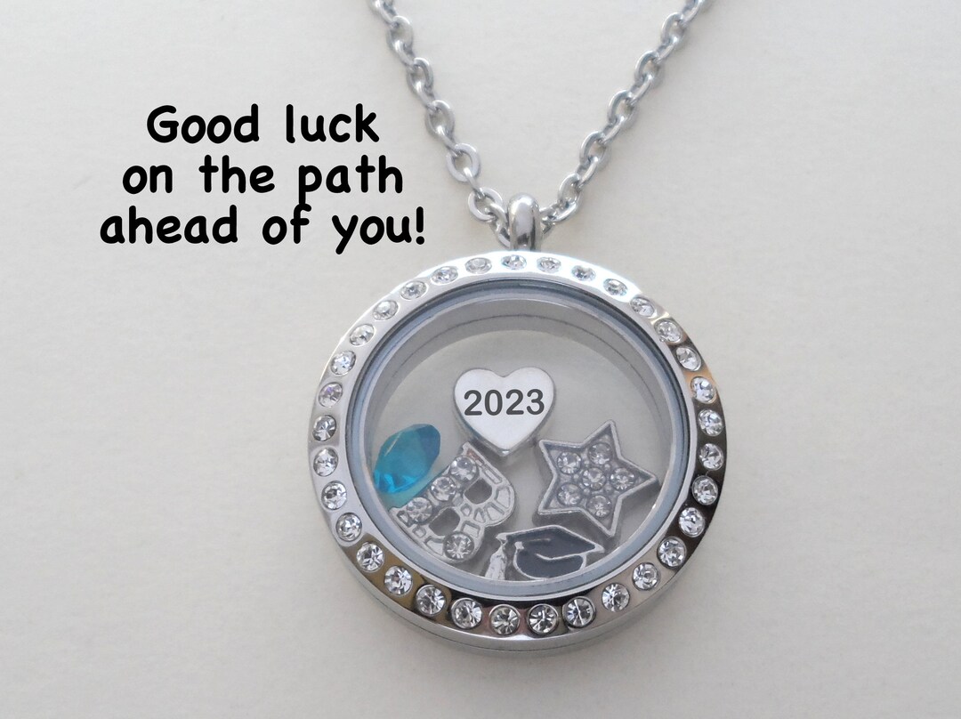 Graduation Floating Charm Locket Necklace Class of 2023 or - Etsy