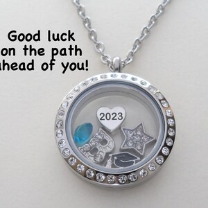 Graduation Floating Charm Locket Necklace Class of 2023 or - Etsy