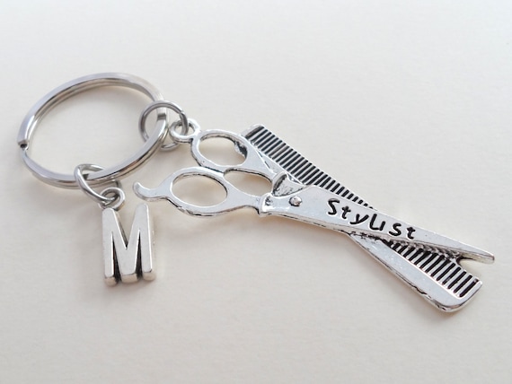 Hair Stylist Scissors Keychain Graduation Gift Keychain | Etsy