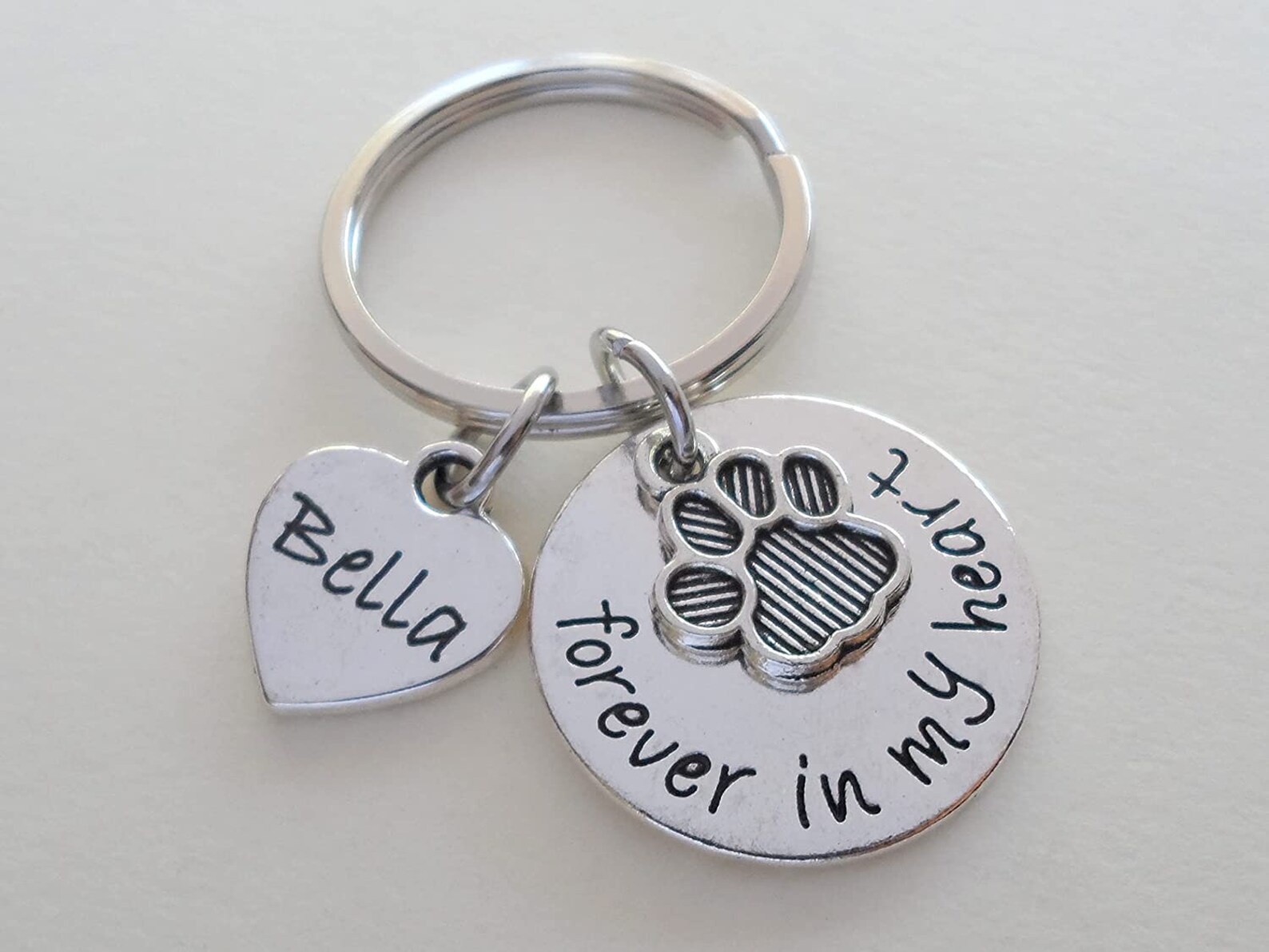 Paw Print Keychain Remembrance Keychain Dog Keychain Pet - Etsy