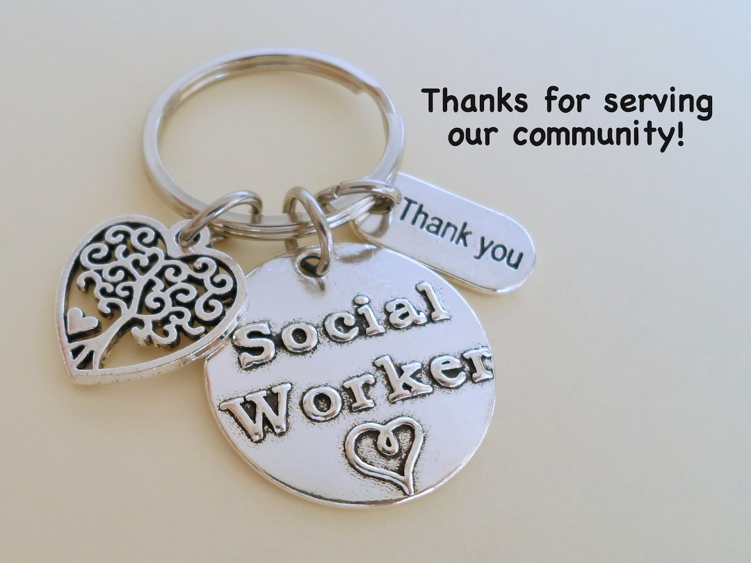 Social Worker Gift Keychain, Community Advocate Keychain, Heart Tree ...