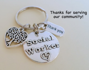 Volunteer Gift Keychain Hand & Tree Keychain Social Worker | Etsy