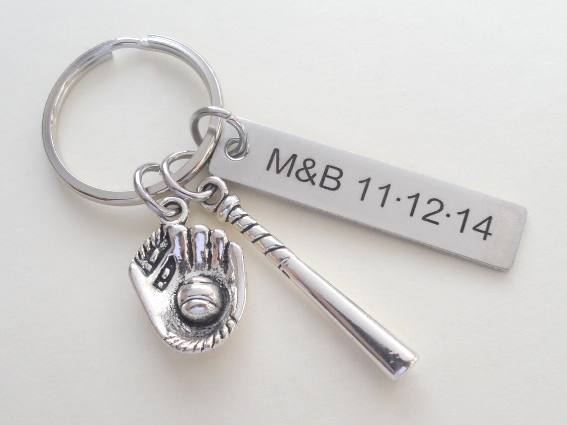 Baseball Keychain, Couples Keychain, Baseball Player Keychain, Baseball ...