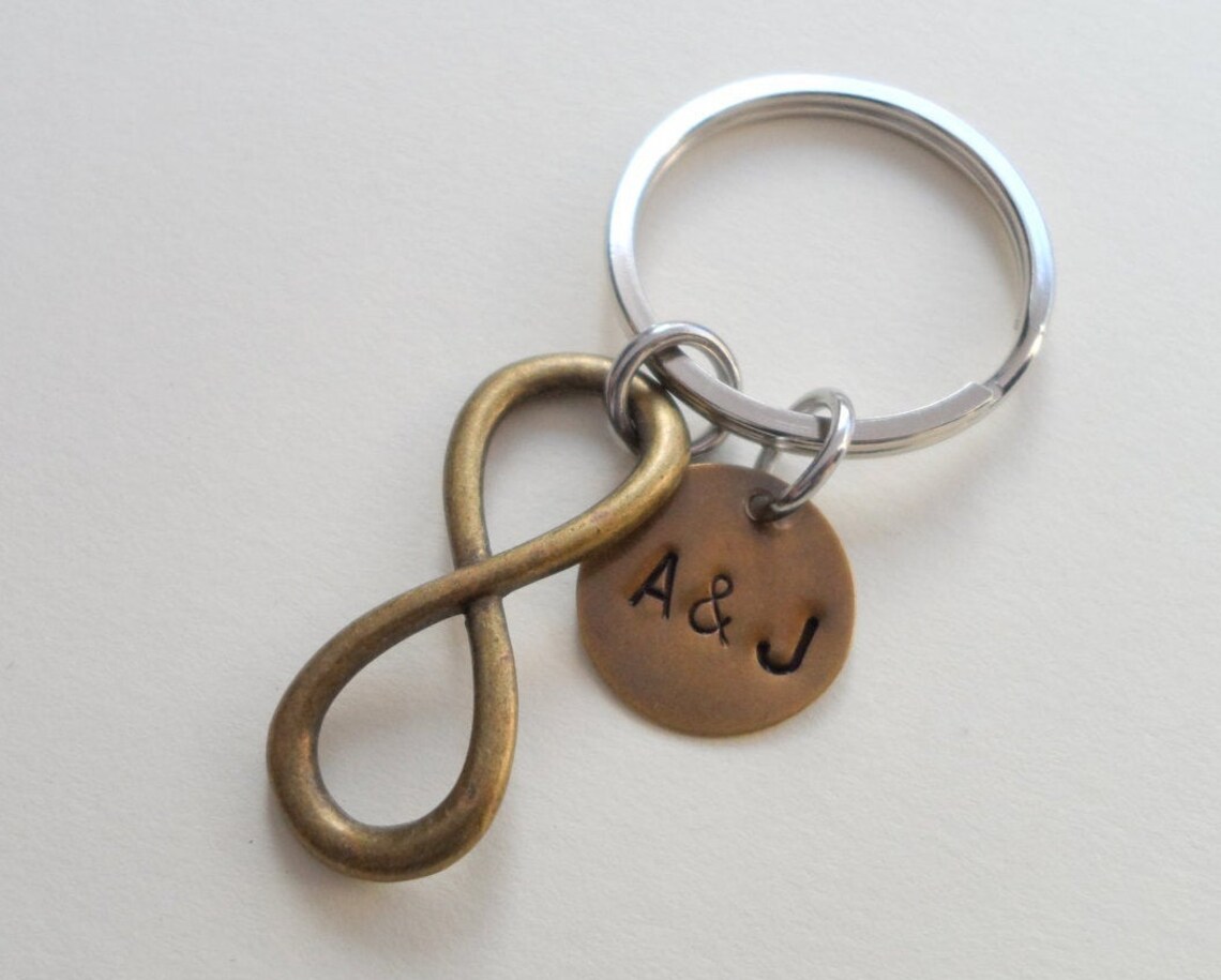 Bronze Infinity Symbol Keychain Gift Couples Anniversary | Etsy