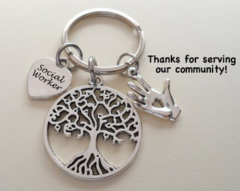 Volunteer Appreciation Gift Keychain Hand Charm Volunteer - Etsy