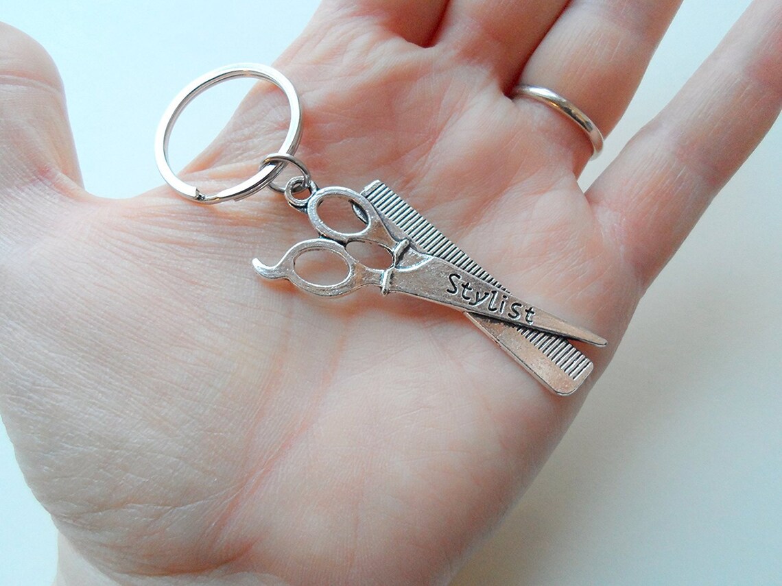 Hair Stylist Scissors Keychain Graduation Gift Keychain - Etsy