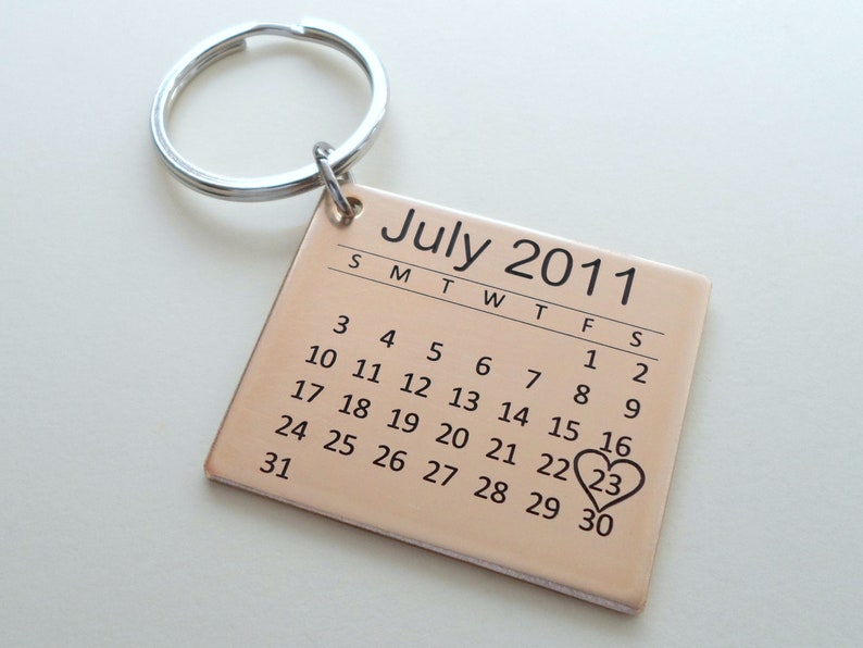 Calendar Anniversary Keychain Couples Keychain Boyfriend - Etsy
