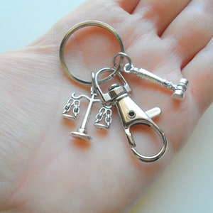 Scales of Law & Justice Keychain, Judges Gavel, Lawyer Keychain ...