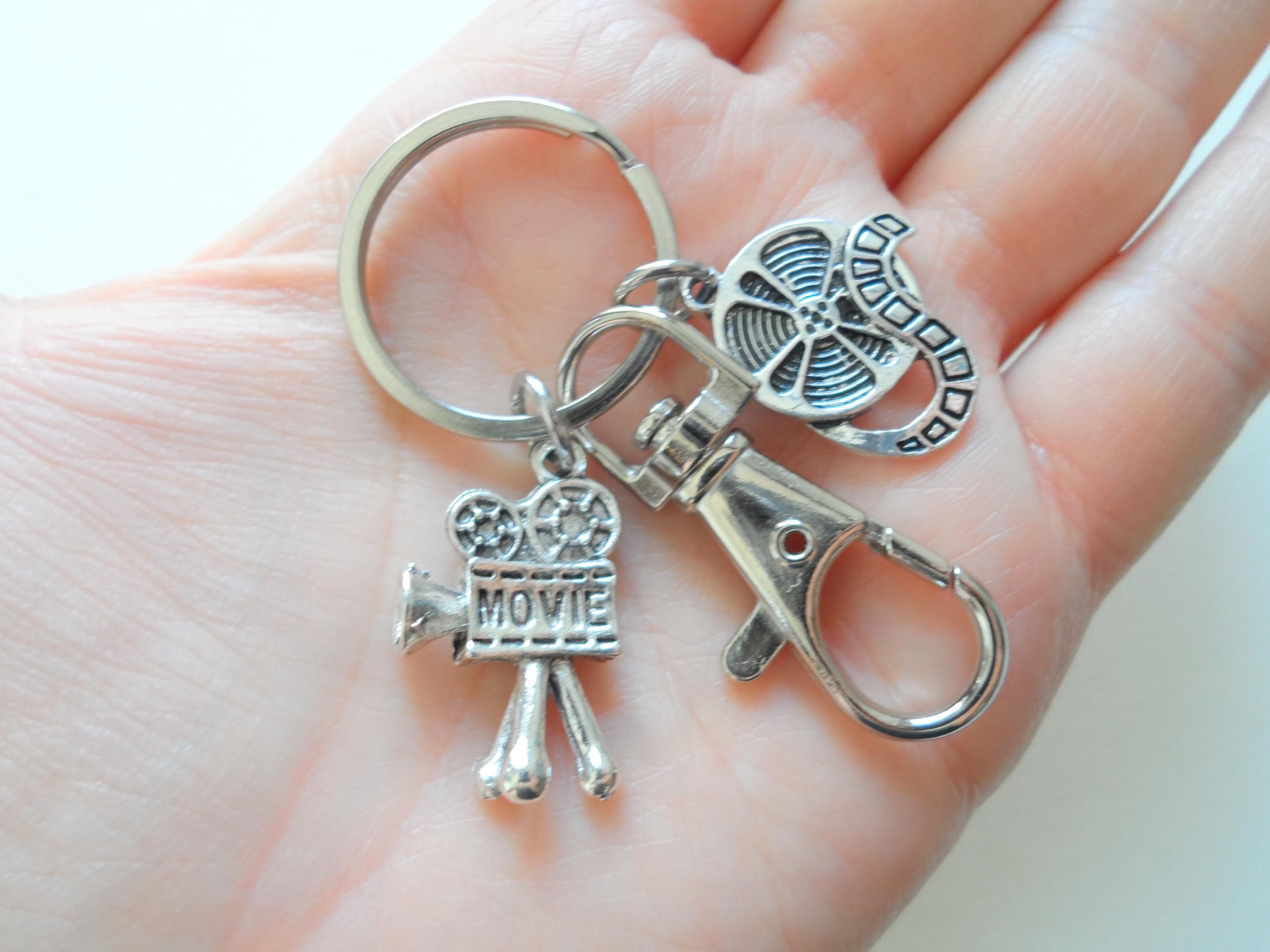 Movie & Film Keychain, Movie Reel Charm With Clasp, for Videographer ...