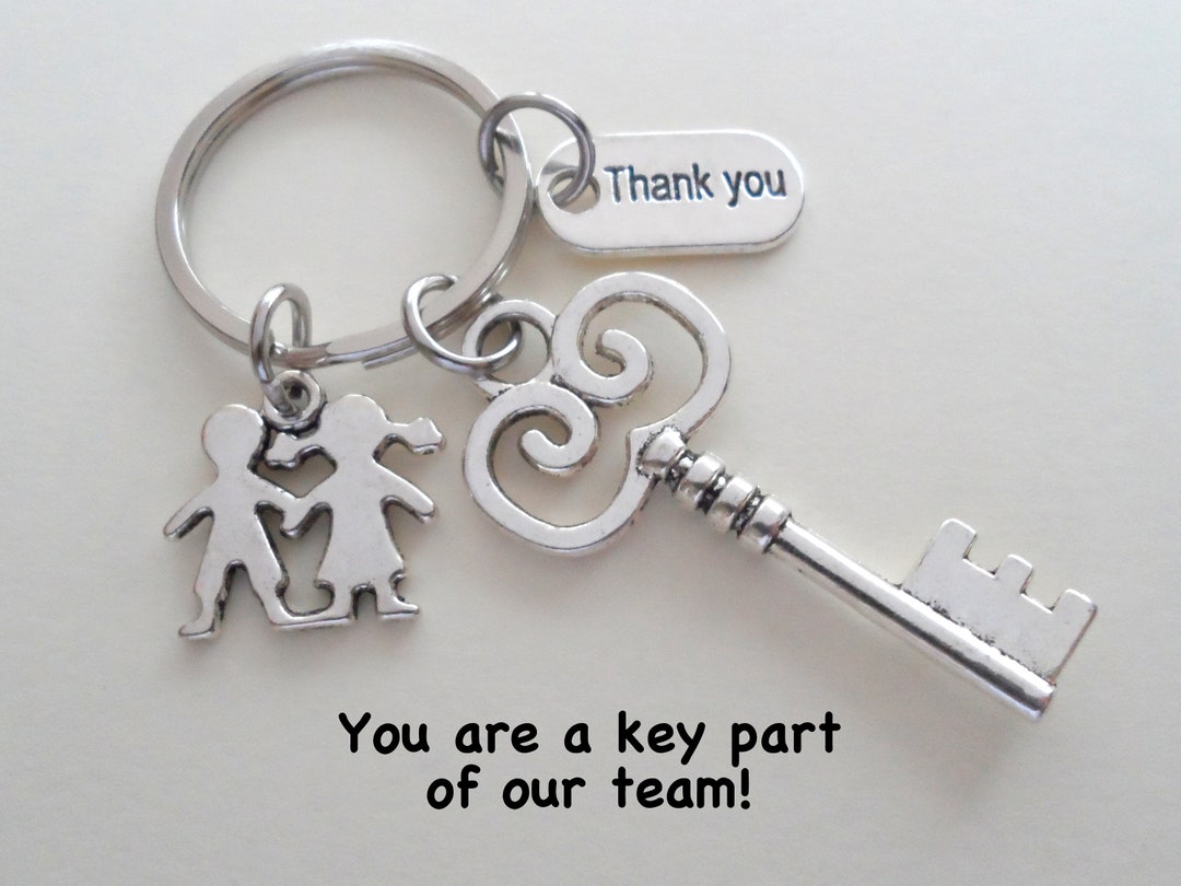 Teacher Appreciation Gift Keychain, Key & Kids Charm Keychain, Social ...