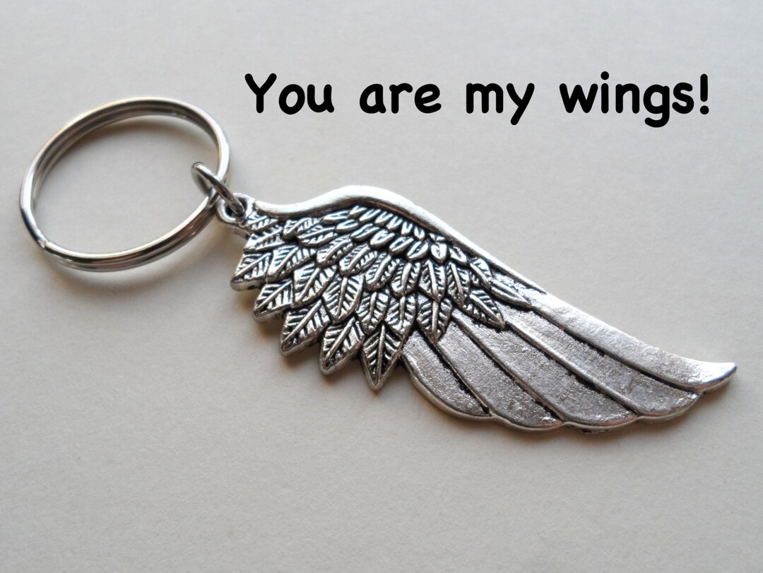 Wing Keychain, Angel Wing Keychain, Remembrance Keychain, Husband Wife ...