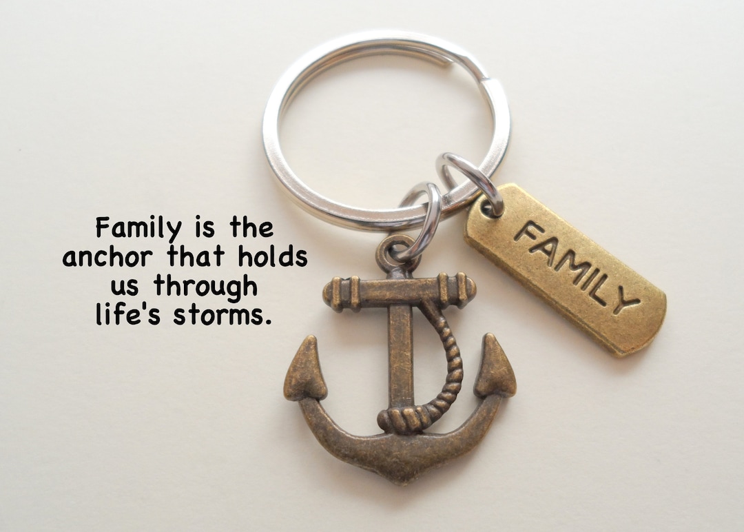 Bronze Family Anchor Keychain, Family Reunion Gift Keychain, Family ...