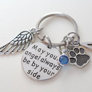 Angel Pet Keychain, Wing & Paw Print Remembrance Keychain, Dog Keychain ...