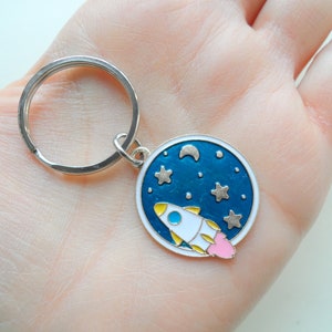 Space Scene and Rocket Keychain, to the Moon & Back, Son, Daughter ...