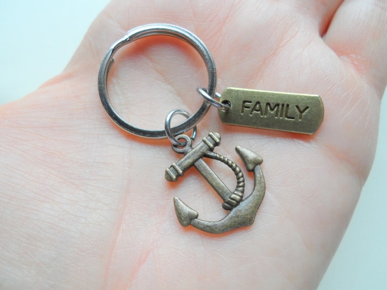 Bronze Family Anchor Keychain, Family Reunion Gift Keychain, Family ...