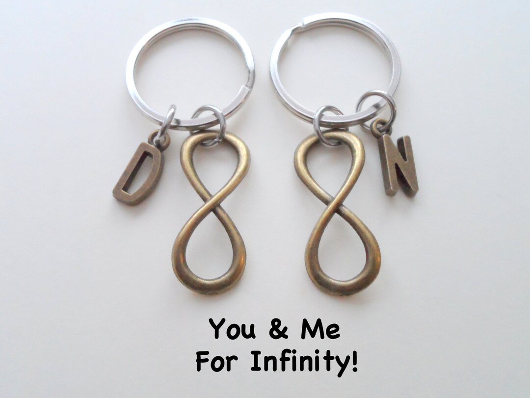 2 Bronze Infinity Symbol Keychains, Best Friend Keychains, Couples ...