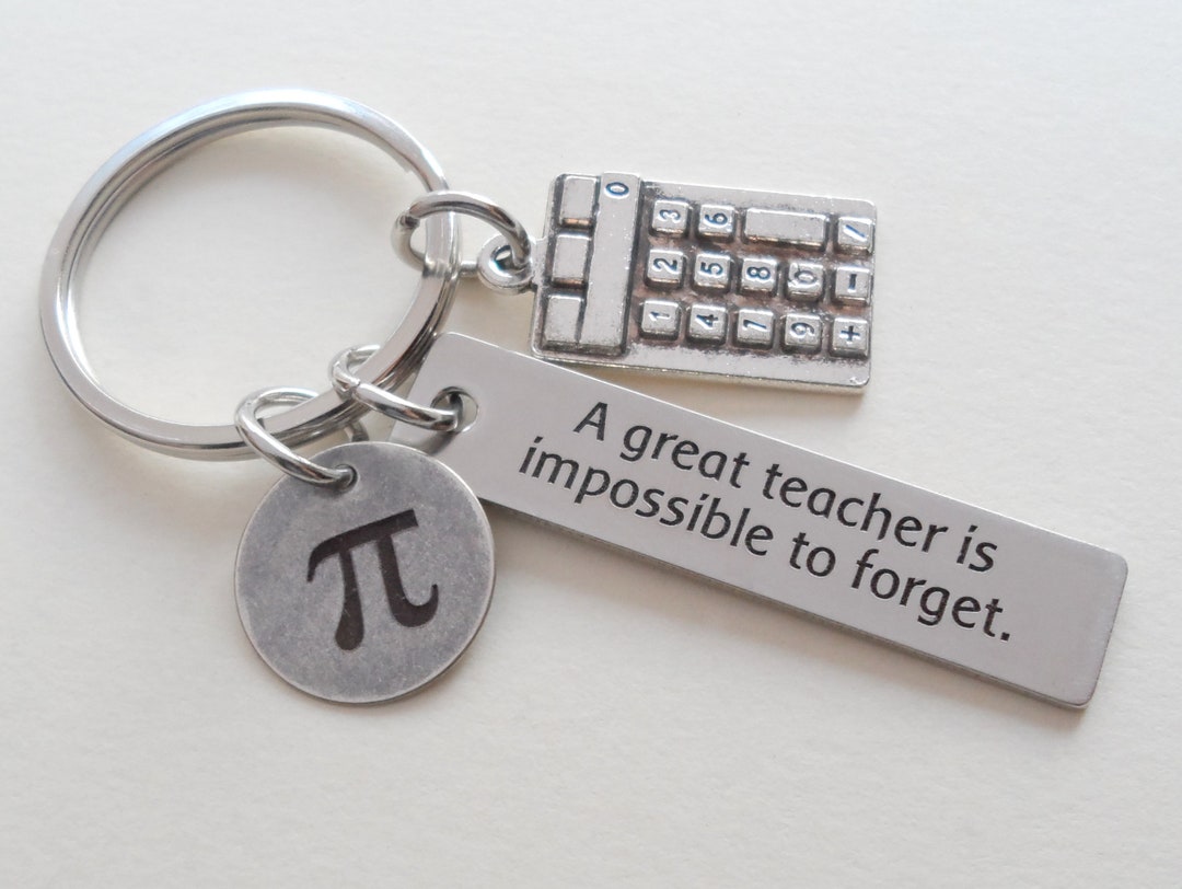 Mathematics Teacher Keychain, Pi & Calculator Charm Keychain With Great ...