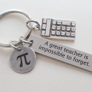Mathematics Teacher Keychain, Pi & Calculator Charm Keychain With Great ...