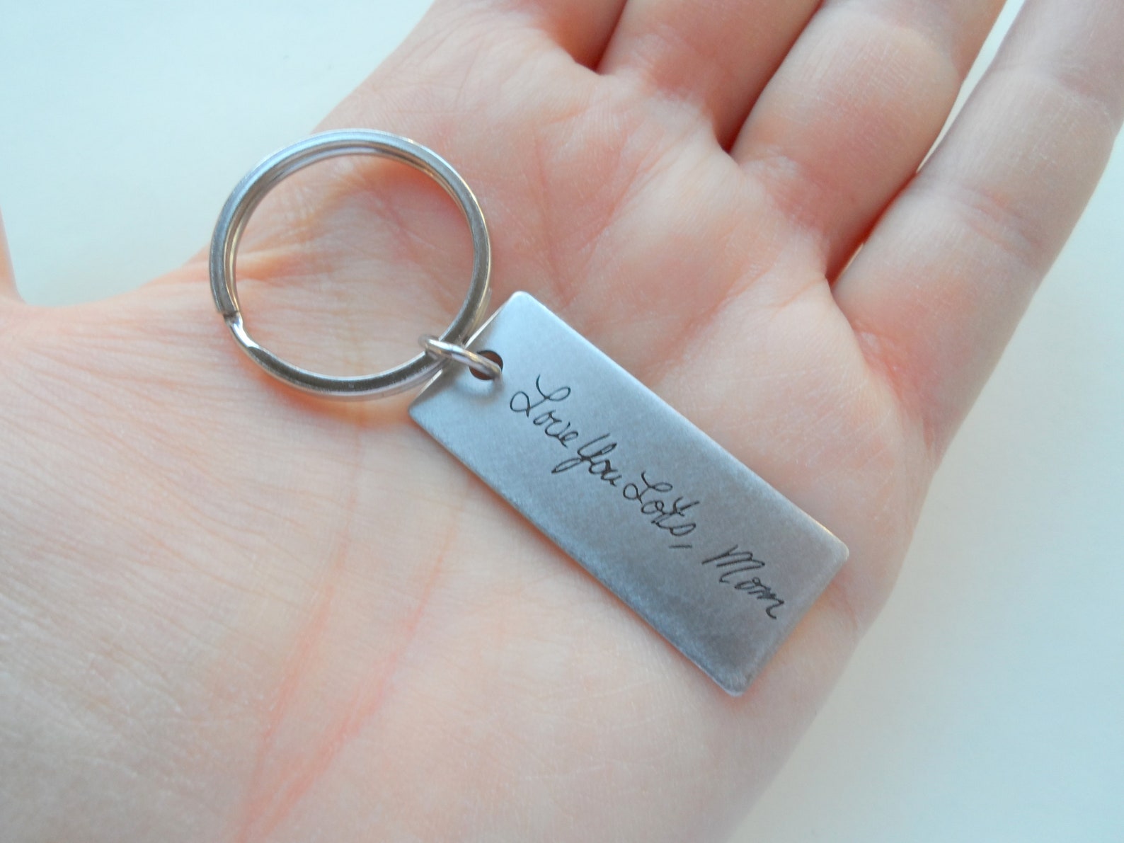 Laser Engraved Handwriting Keychain Couples Keychain | Etsy