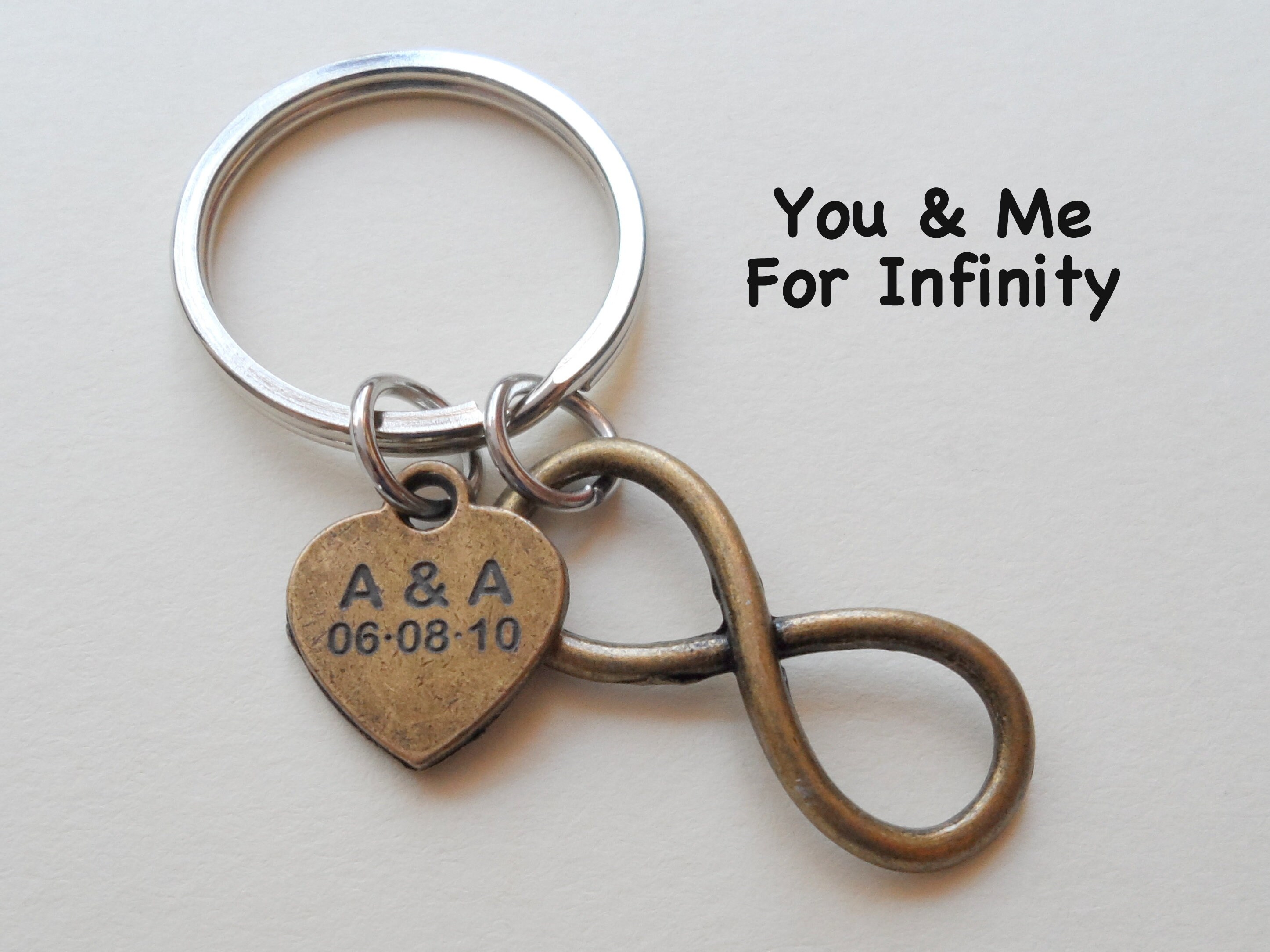Bronze Infinity Symbol Keychain Gift Couples Anniversary - Etsy UK