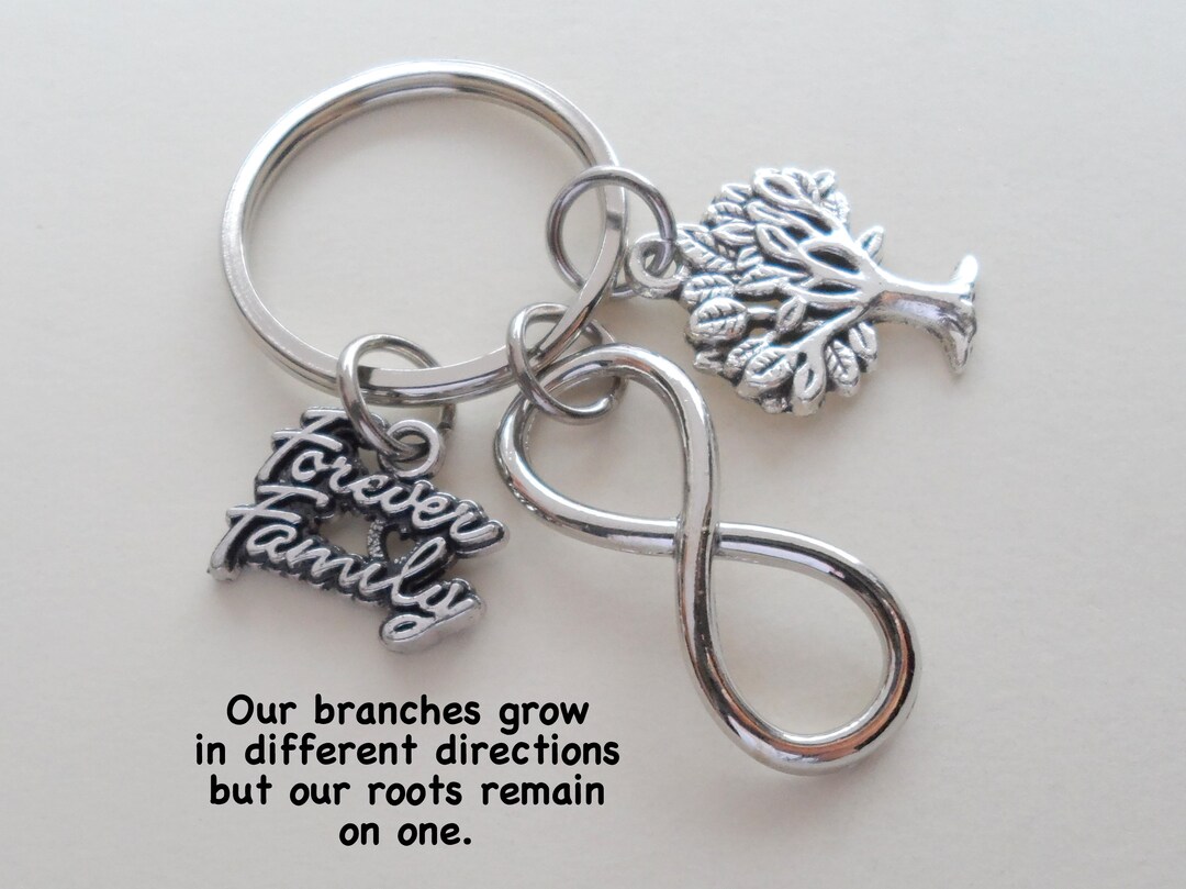 Forever Family Tree Keychain With Infinity Charm, Family Reunion Gift ...