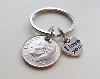Personalized Penny Keychain, Couples Keychain, Lucky Penny, Anniversary ...