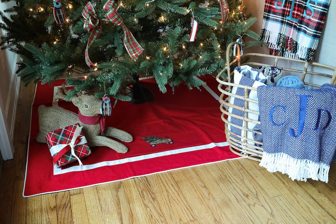 Custom Embroidered Christmas Tree Skirt, Uniquely Square - Etsy