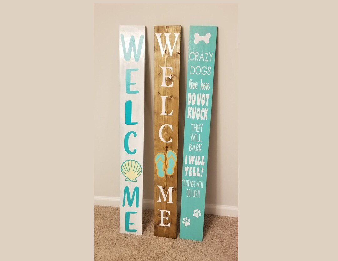 Beachy Welcome Porch Signs / Beach / Coastal / Summer - Etsy
