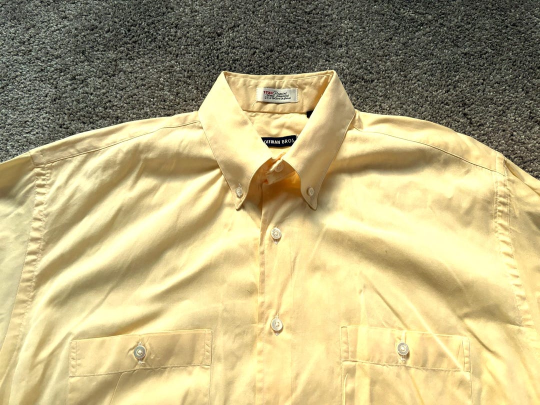 Vintage 90s Gitman Brothers Light Yellow Oxford Shirt OCBD Medium - Etsy
