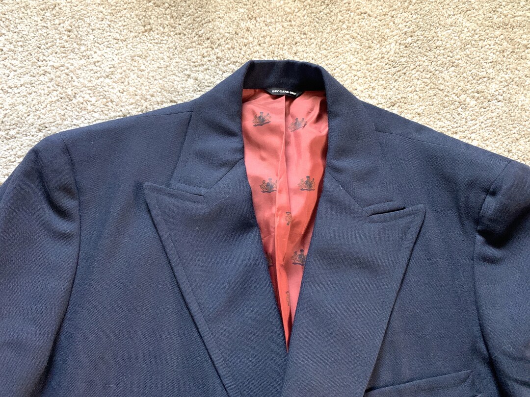 Vintage 60s Penneys Towncraft Blue Hopsack Double Breasted Mod Sport ...