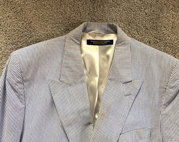 Vintage 80s Brooks Brothers Brooksgate White Blue Double Breasted ...