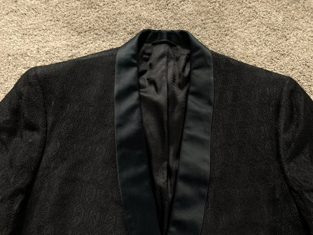 Vintage 60s After Six Black Brocade Dinner Jacket 40 - Etsy