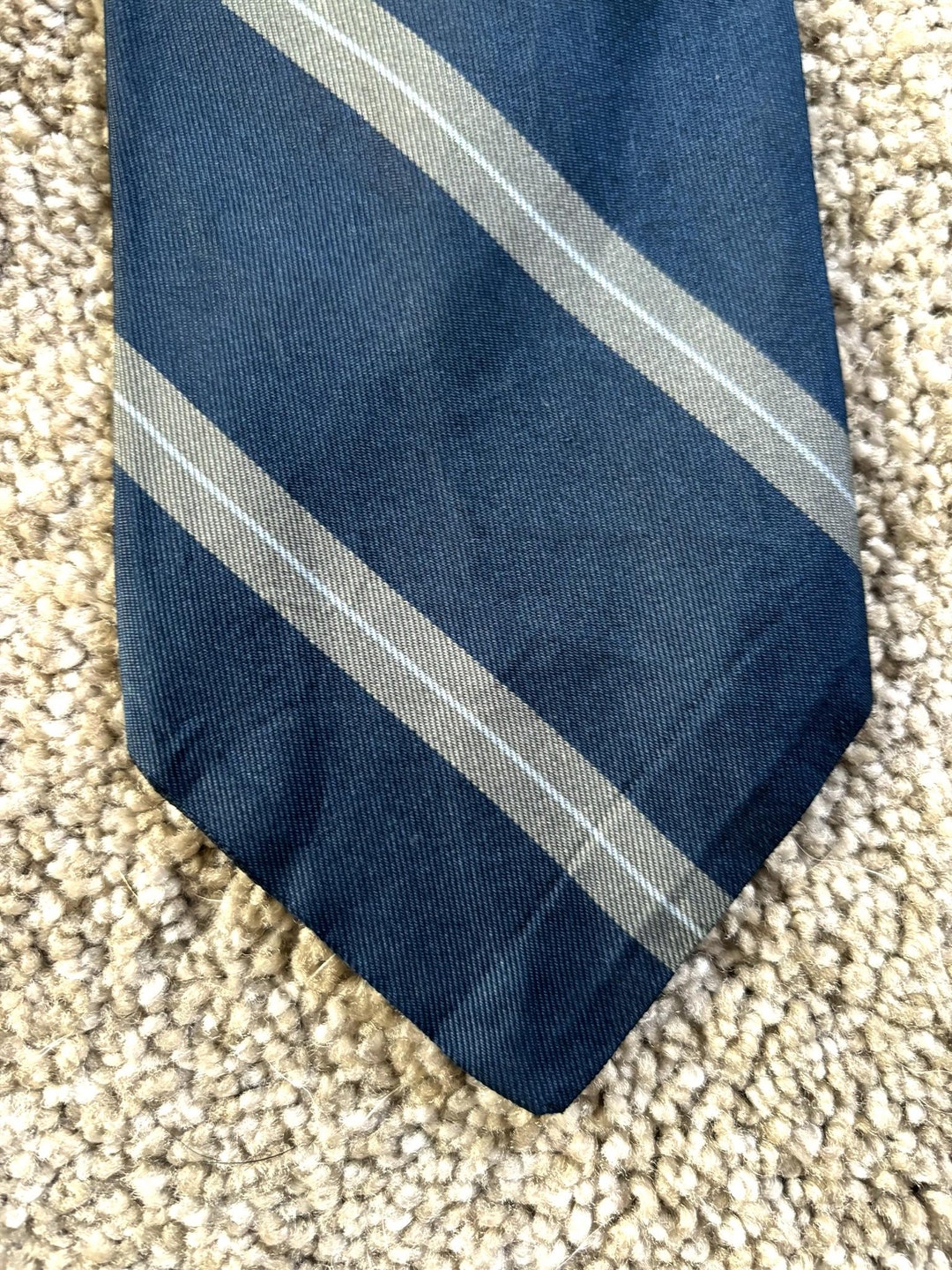 Vintage 80s Robert Talbott Blue Gray Repp Stripe Tie - Etsy
